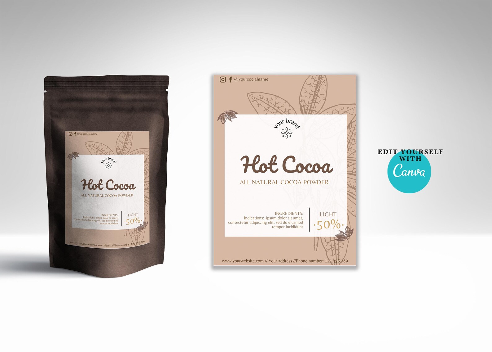 Printable Hot Cocoa & Coffee Label Template, Editable Hot Chocolate ...