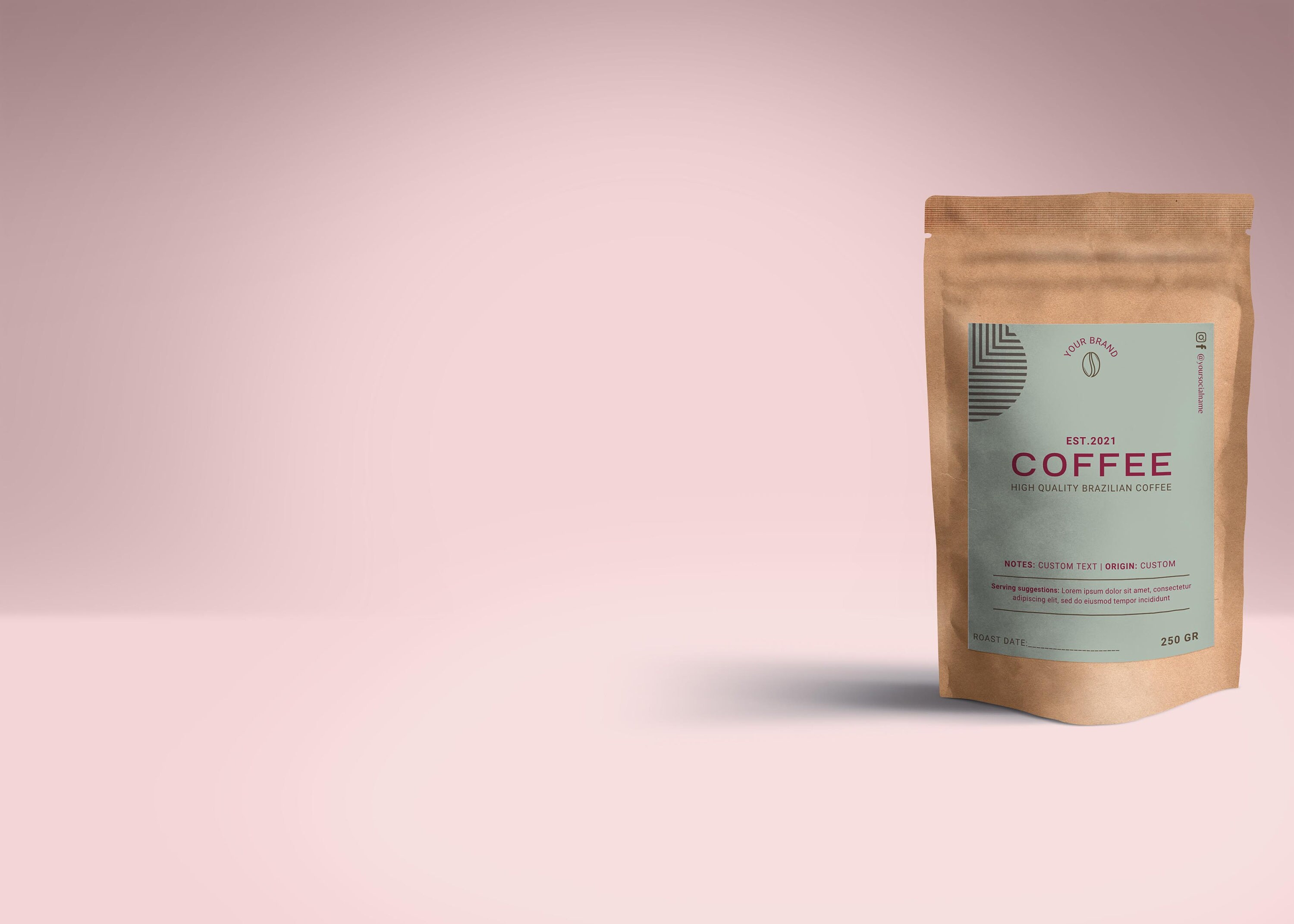 Editable Coffee Label Template for Canva,printable Coffee Bag Label ...