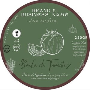Personalized Fresh Food Salad Label Template.printable Organic Product ...