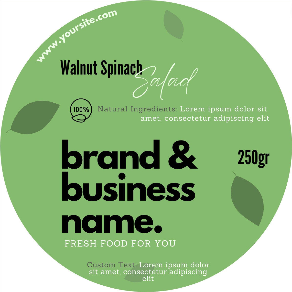 Customizable Salad Label Canva Template.editable Printable Label Design ...