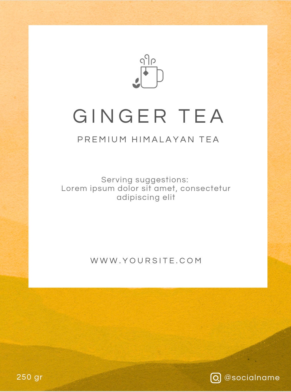 Custom Editable Tea Packaging Label Templates for Tea Bags and Pouches ...