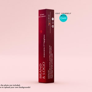 Editable Lipgloss or Mascara Box Design.custom Beauty Product Packaging ...