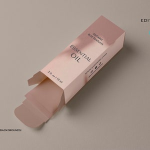 Editable Essential Oil & Cosmetic Packaging Box Canva.custom Oils ...
