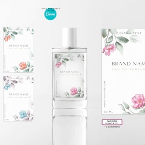 Custom Perfume Bottle Label Template.editable Canva Design for Perfume ...