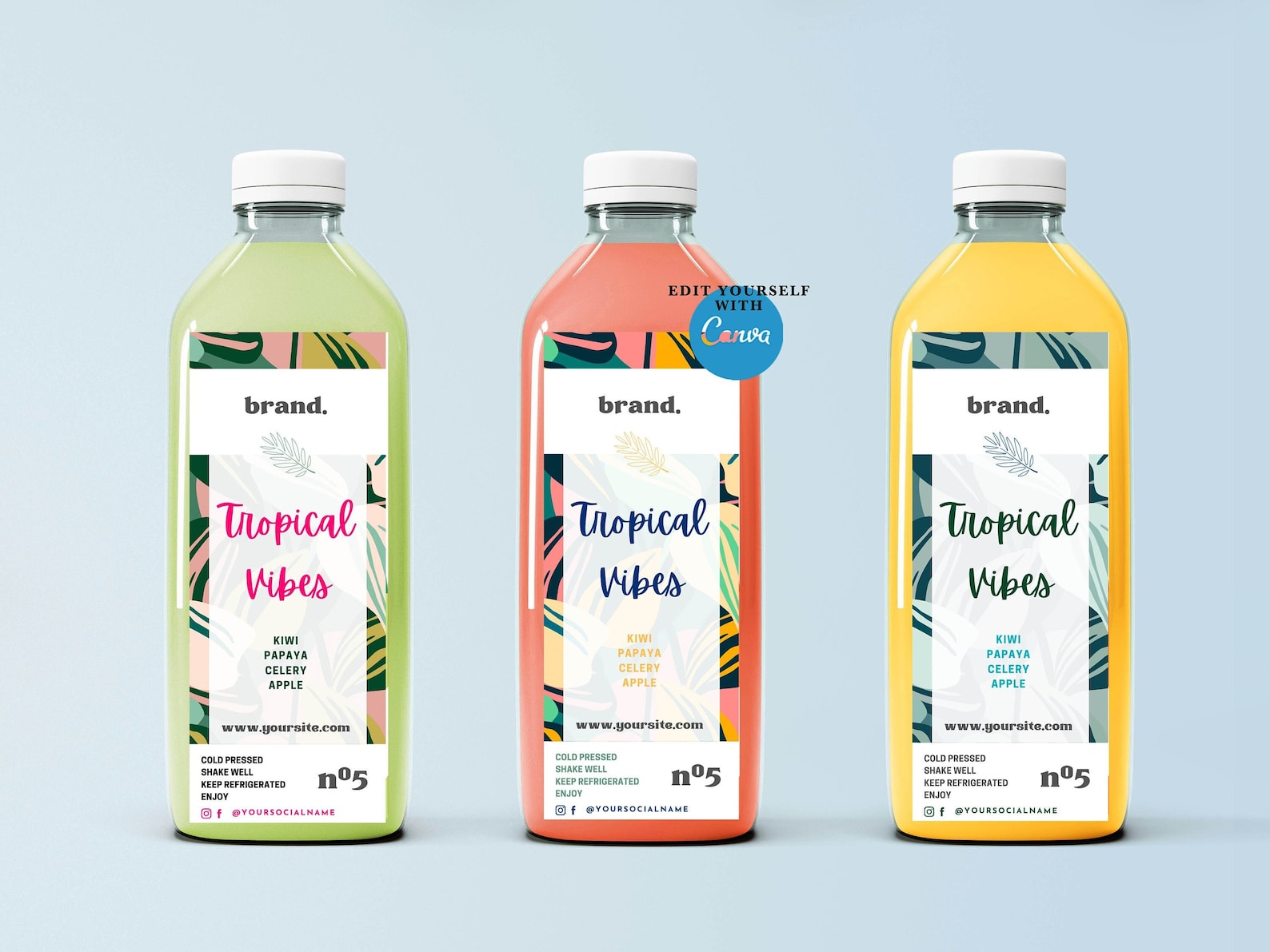 Custom Juice Label Template.editable Beverage Labels for Juice Bottles ...