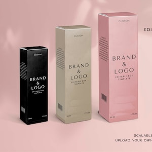 Editable Canva Rectangular Box Design Template,custom Product Box ...