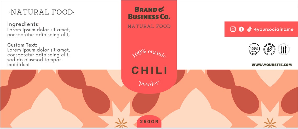 Custom Printable Spice Labels Canva Templates for Seasoning or - Etsy