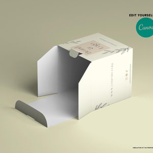 Editable Canva Square Box Template Candles Jars.custom Product Box ...