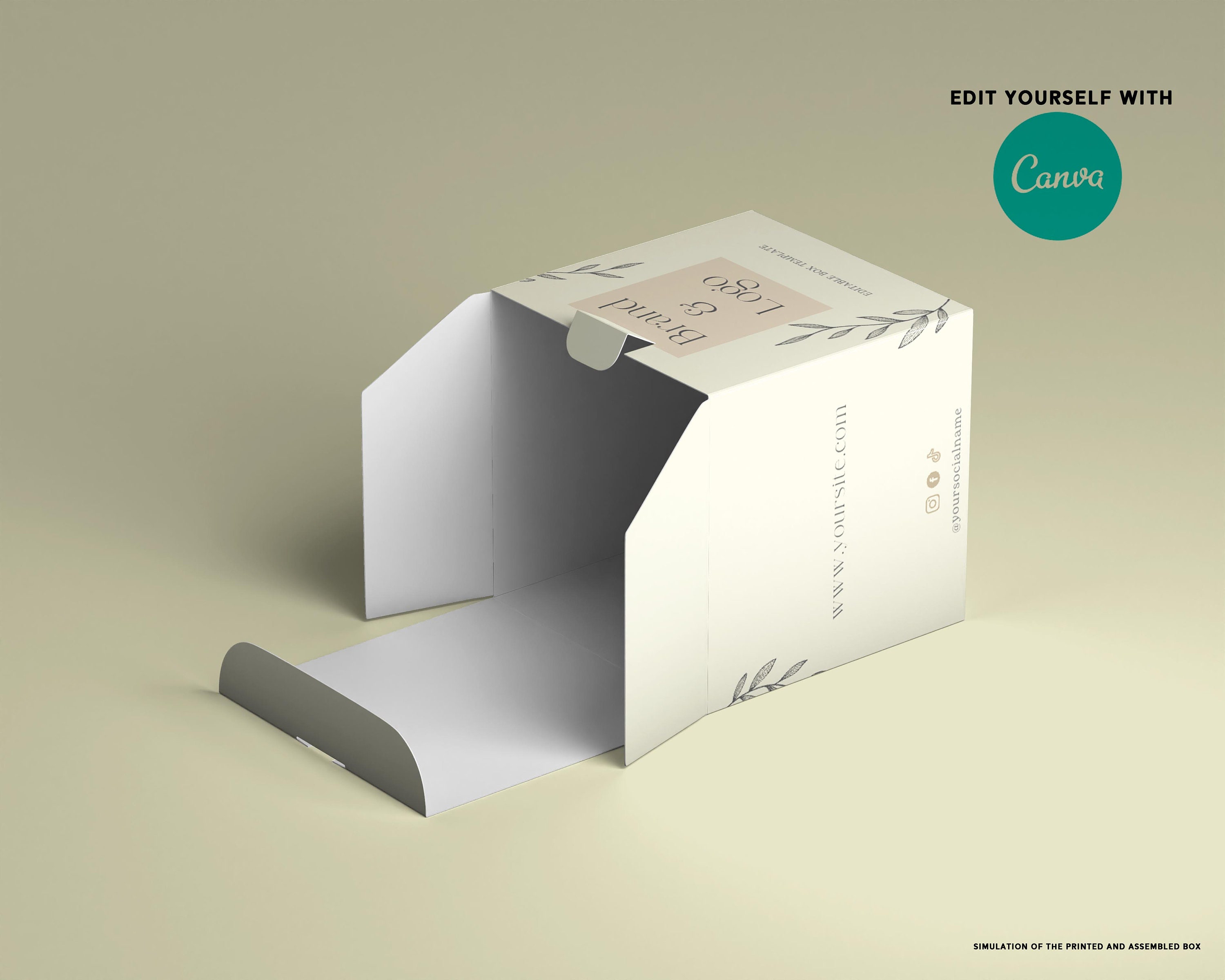 Editable Canva Square Box Template Candles Jars.custom Product - Etsy ...