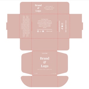 Editable Mailing Box for Canva.custom Subscription Packaging Box Design ...