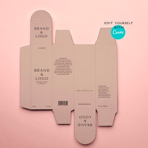Editable Canva Rectangular Box Template Cosmetic,custom Product Box ...
