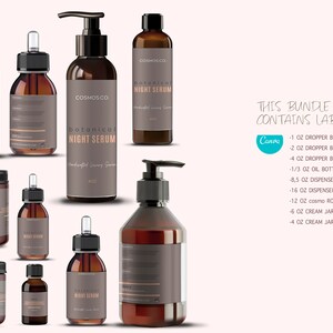 Editable Label Bundle Canva Template for Beauty & Skincare Products ...