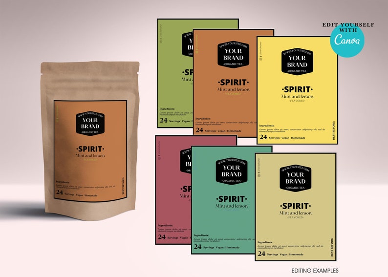 Printable Herbal Tea Blend Label Packaging Design Template - Etsy