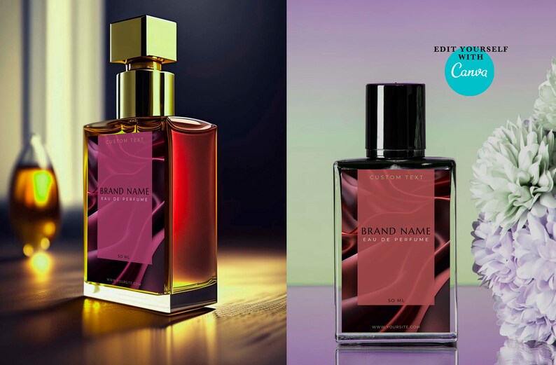 Custom Perfume Bottle Label Template.editable Canva Design for - Etsy