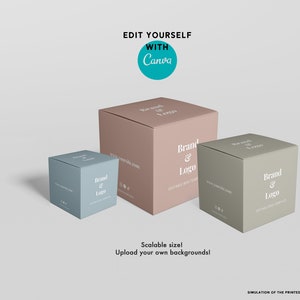 Editable Candle Box Template for Canva.custom Product Box Package ...