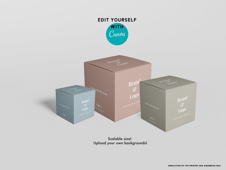 Editable Candle Box Template for Canva.custom Product Box Package ...