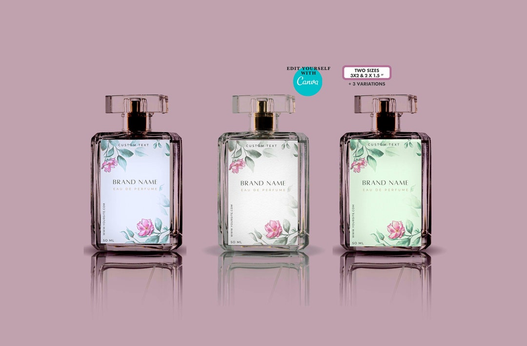 Custom Perfume Bottle Label Template.editable Canva Design for Perfume ...