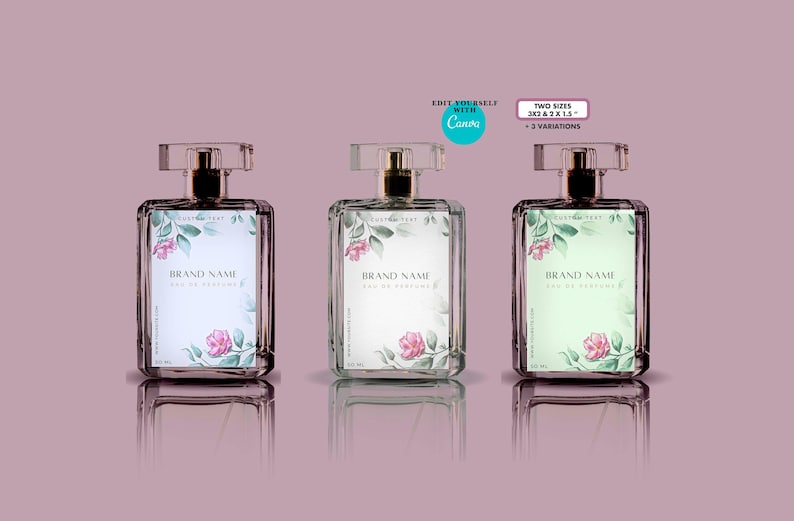 Custom Perfume Bottle Label Template.editable Canva Design for Perfume ...