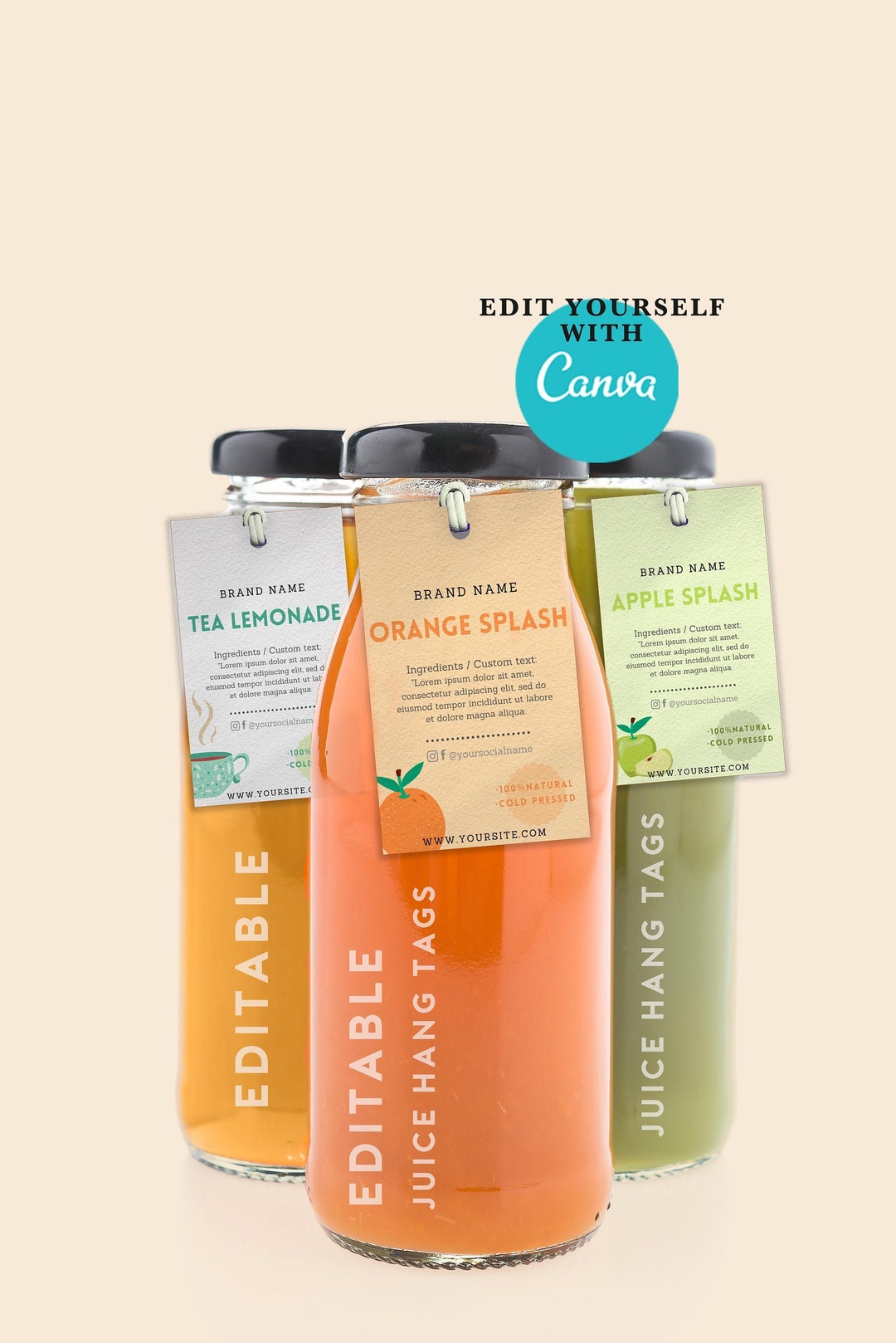 Editable Canva Juice Bottle Tags Label Template,mimosa Bar Juice Label ...