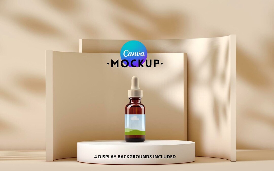 Canva Dropper Bottle Mockup.editable Realistic Beauty Product Mockup Fo ...