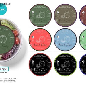 Personalized Fresh Food Salad Label Template.printable Organic Product ...
