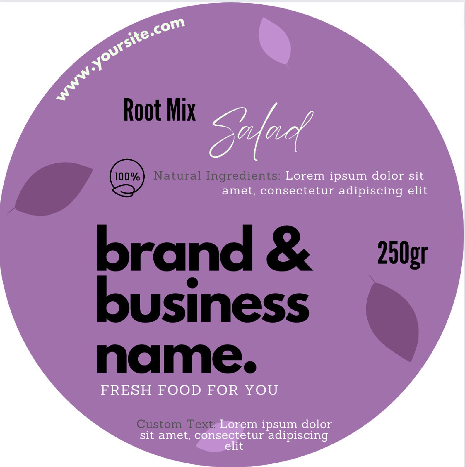 Customizable Salad Label Canva Template.editable Printable Label Design ...
