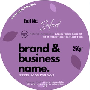Customizable Salad Label Canva Template.editable Printable Label Design ...