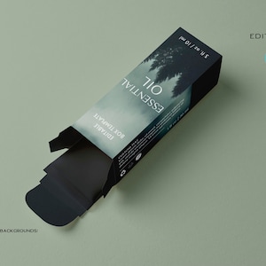 Editable Essential Oil & Cosmetic Packaging Box Canva.custom Oils ...