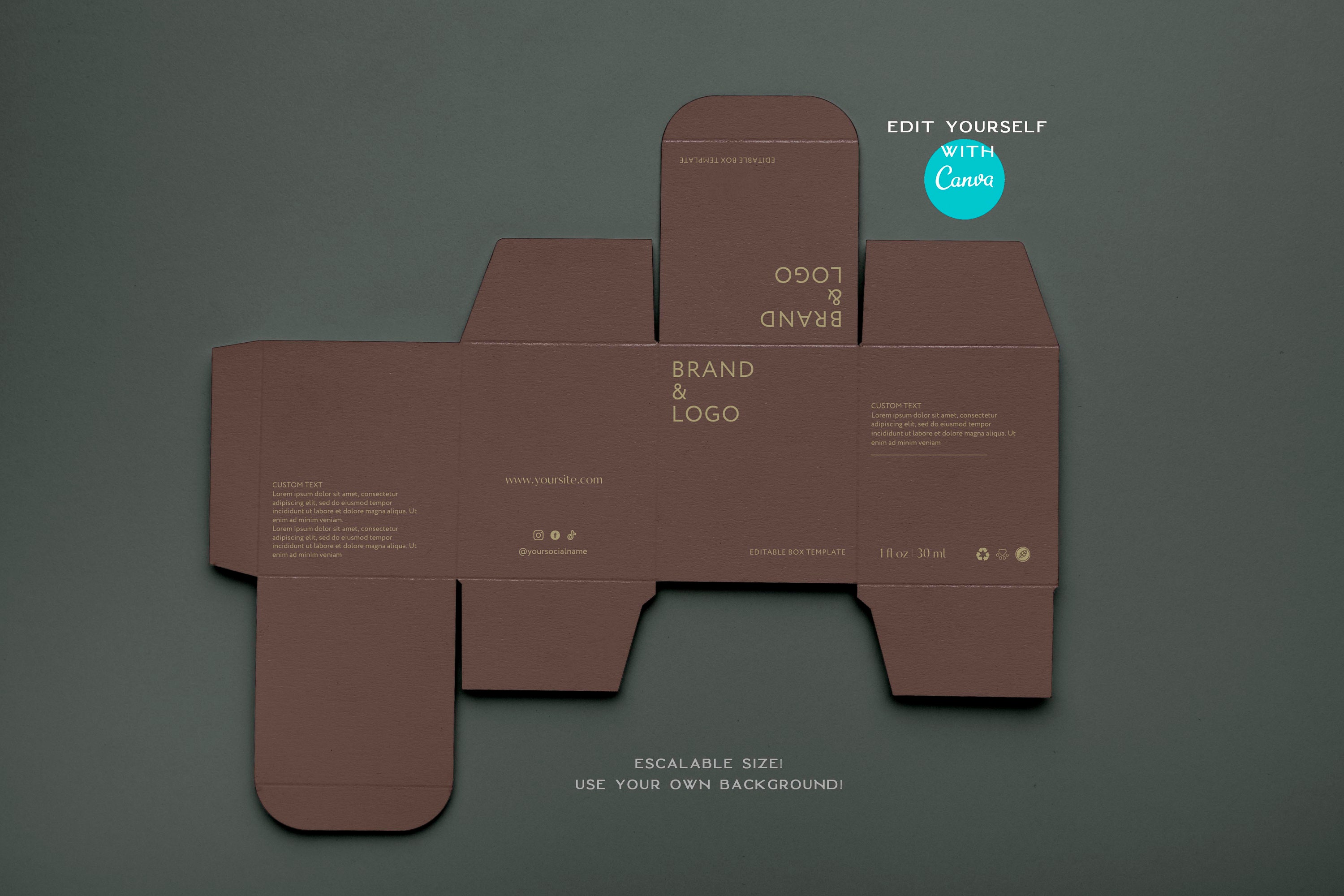 Custom Editable Candle Box Template for Canva.custom Masculine & Luxury ...