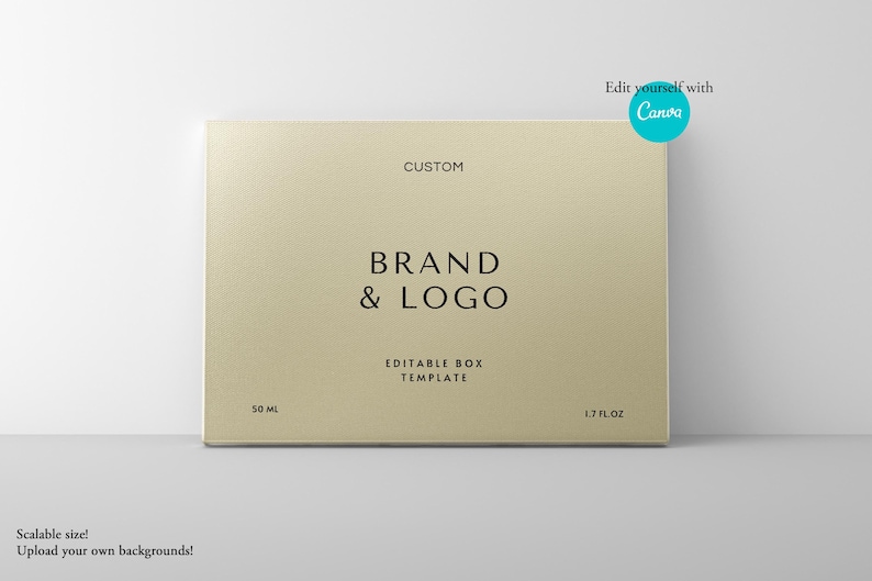 Editable Canva Rectangular Product Box Template,custom Mailer Packaging ...
