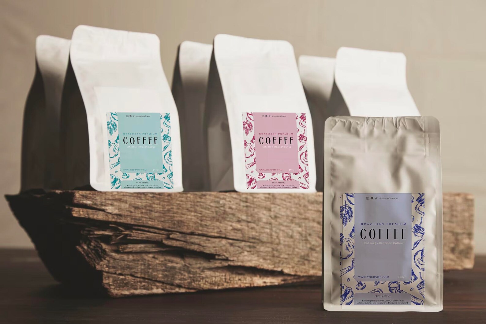 Coffee Label Template Editable for Canva.custom Canva Label Design for ...