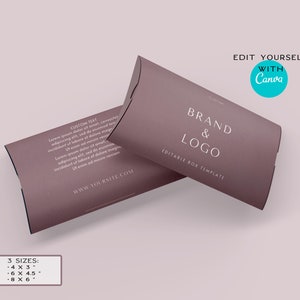 Editable Pillow Box Design Template for Canva.custom Jewelry Box ...