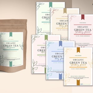Printable Label for Tea Bags. Custom Product Labels for Kraft Bags ...