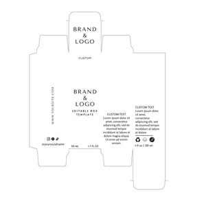 Editable Canva Rectangular Box Design Template,custom Product Box ...