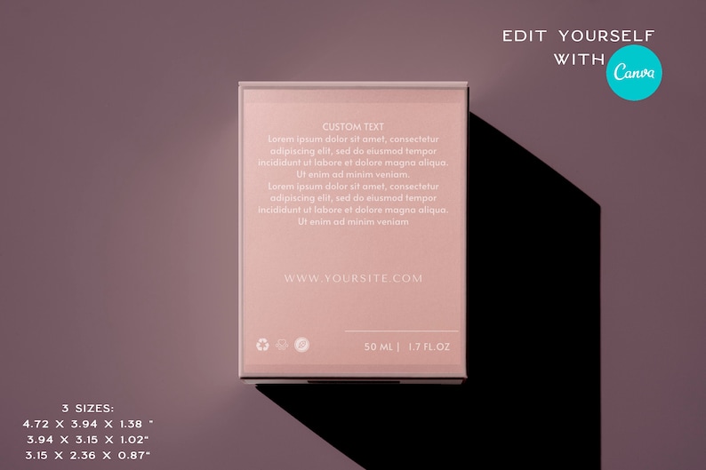 Perfume Packaging Box Template for Canva.printable & Editable - Etsy