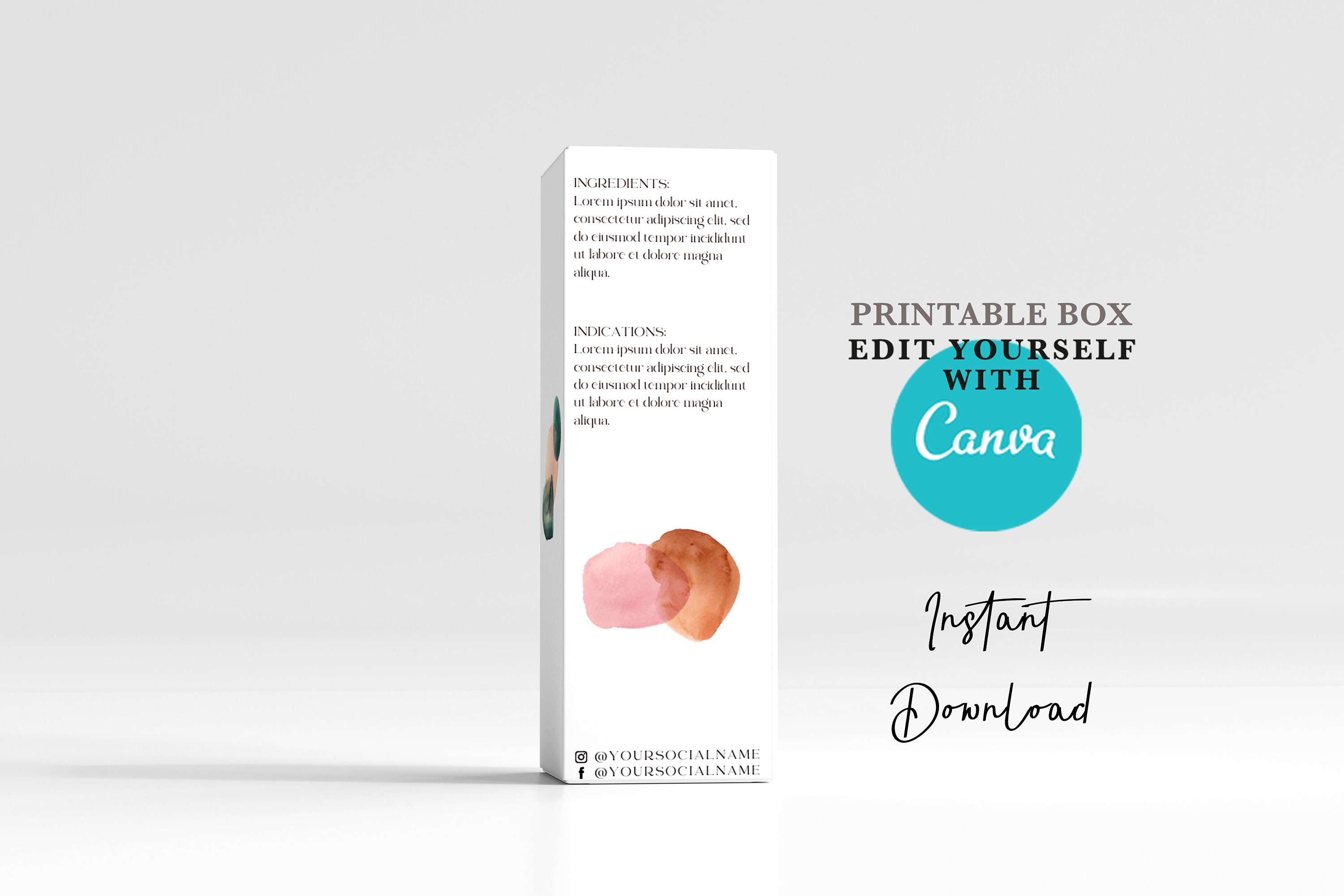 Editable Product Box Canva Templateprintable Box Packaging - Etsy