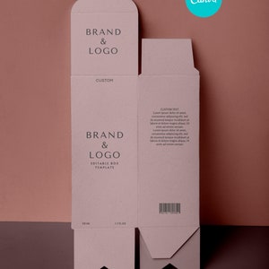 Editable Canva Rectangular Box Design Template,custom Product Box ...