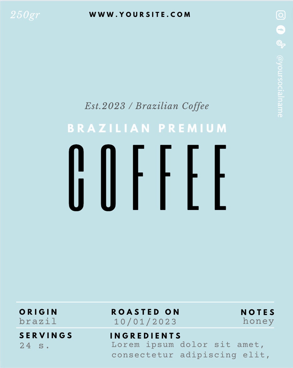 Editable Coffee Company Branding Bundle With Coffee Label Templates ...