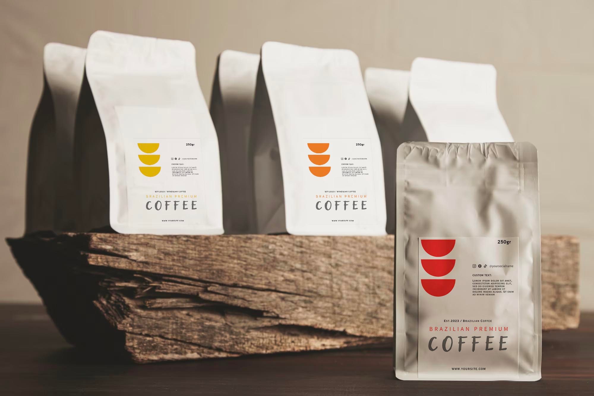 Customizable Coffee Bag Label Template.editable Canva Design for Coffee ...