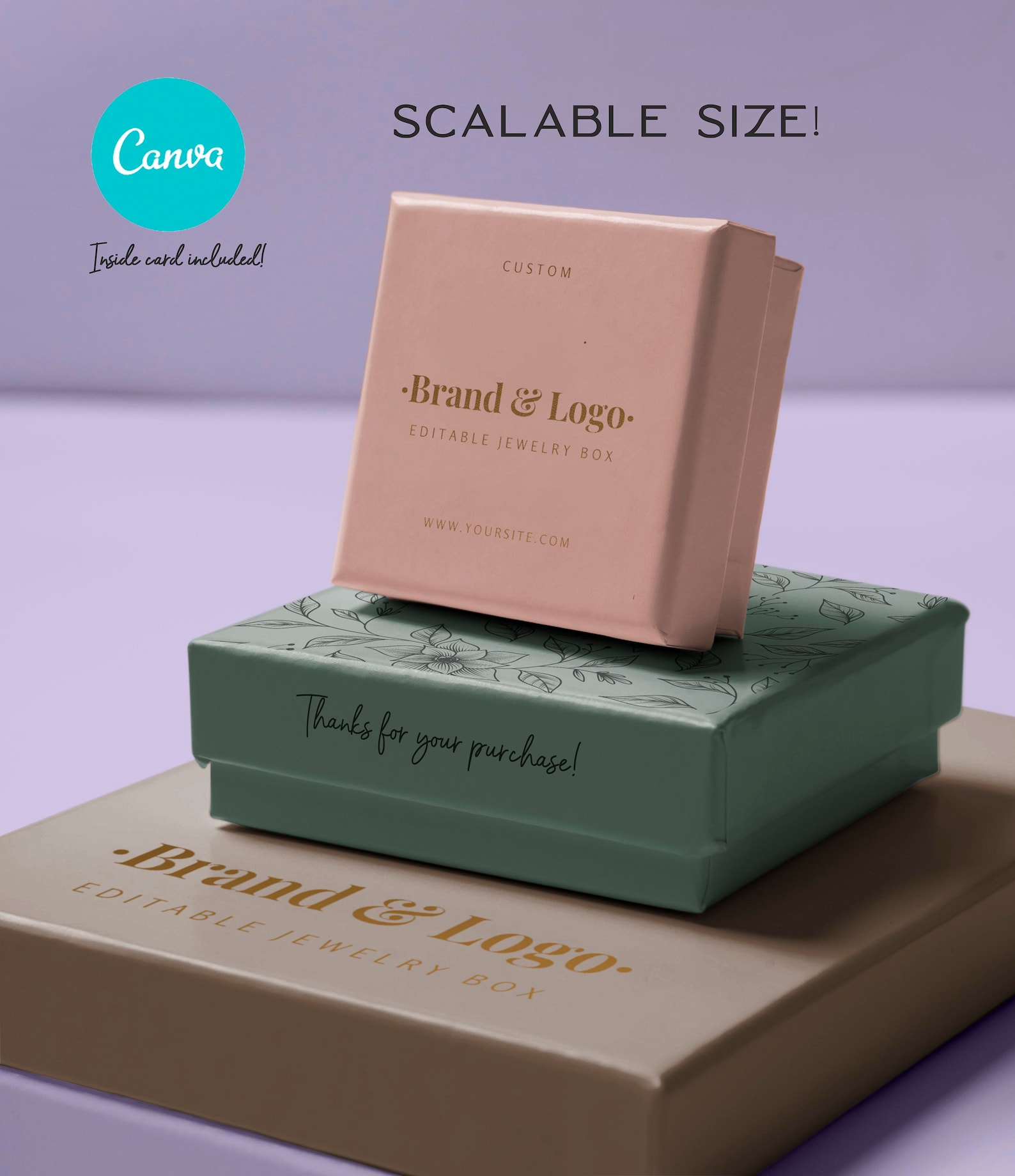 Custom Jewelry Packaging Box and Display Card Canva Template Bundle ...