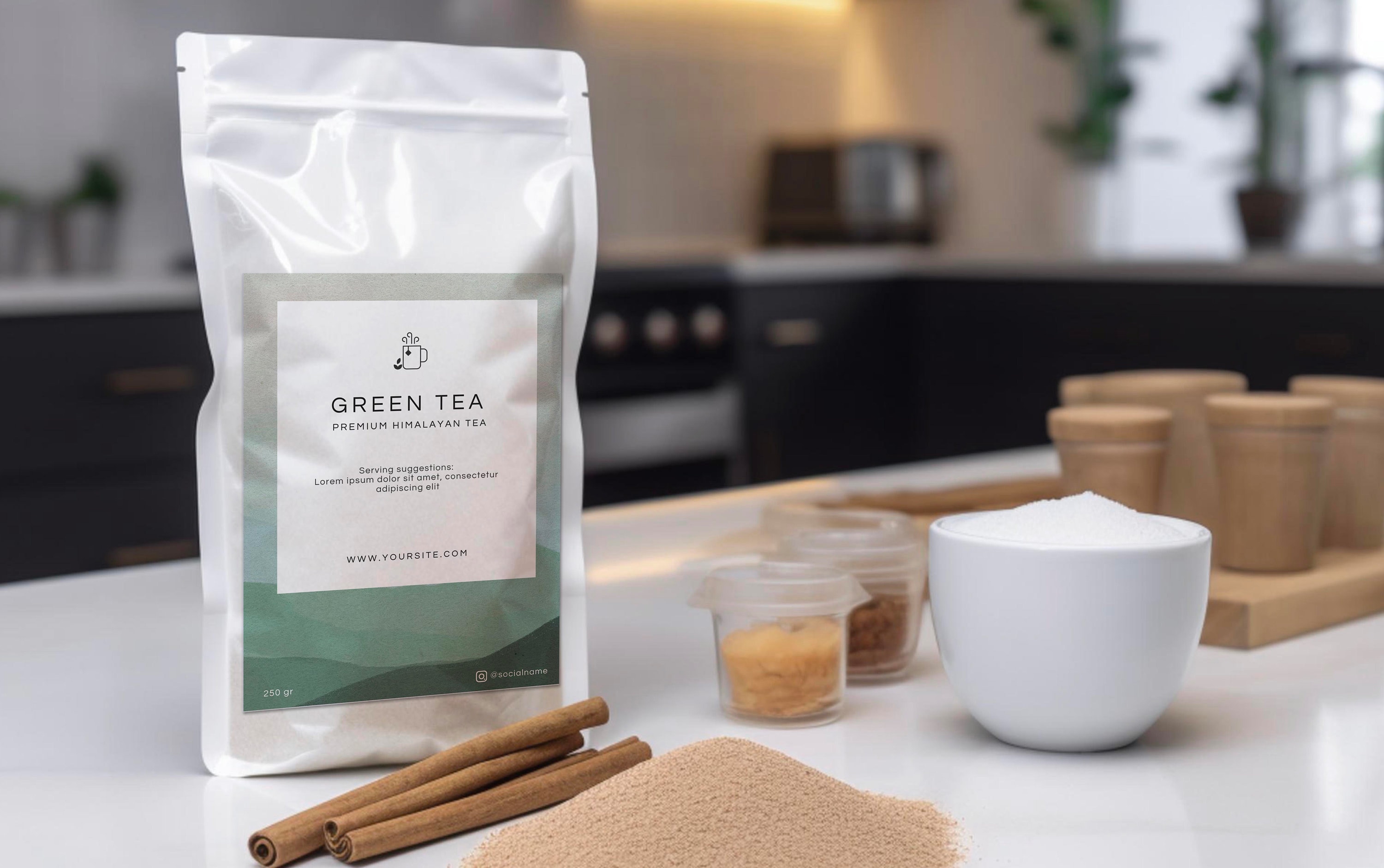 Custom Editable Tea Packaging Label Templates for Tea Bags and Pouches ...