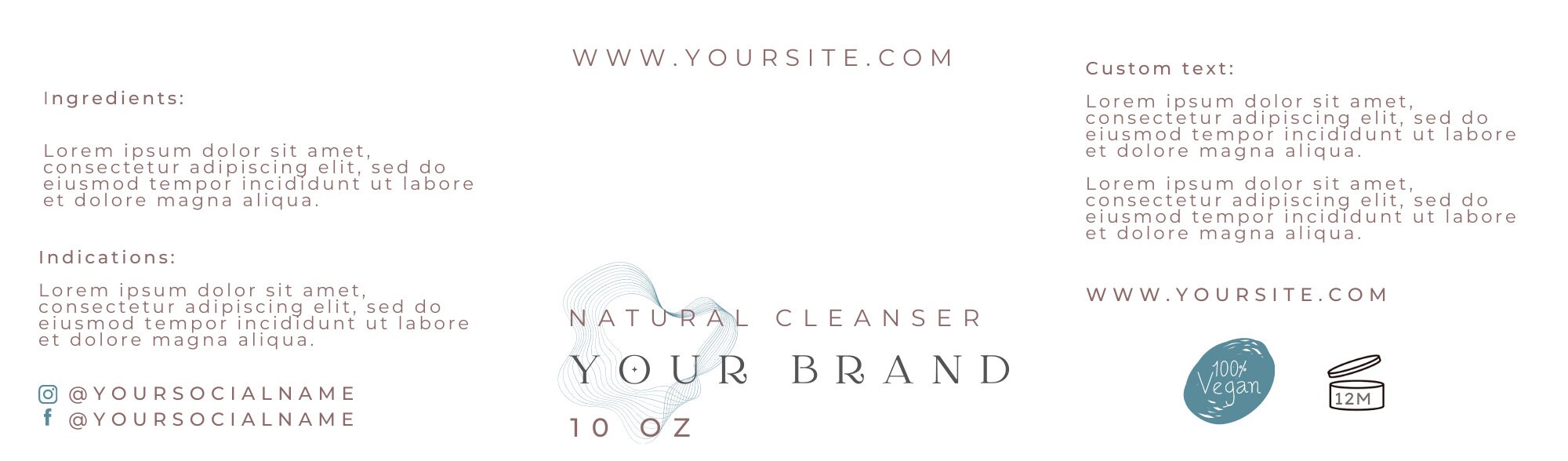 Editable Cream Jar Label Template, Minimal Wrap Around Jar Label ...