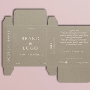 Perfume Packaging Box Template for Canva.printable & Editable Perfume ...