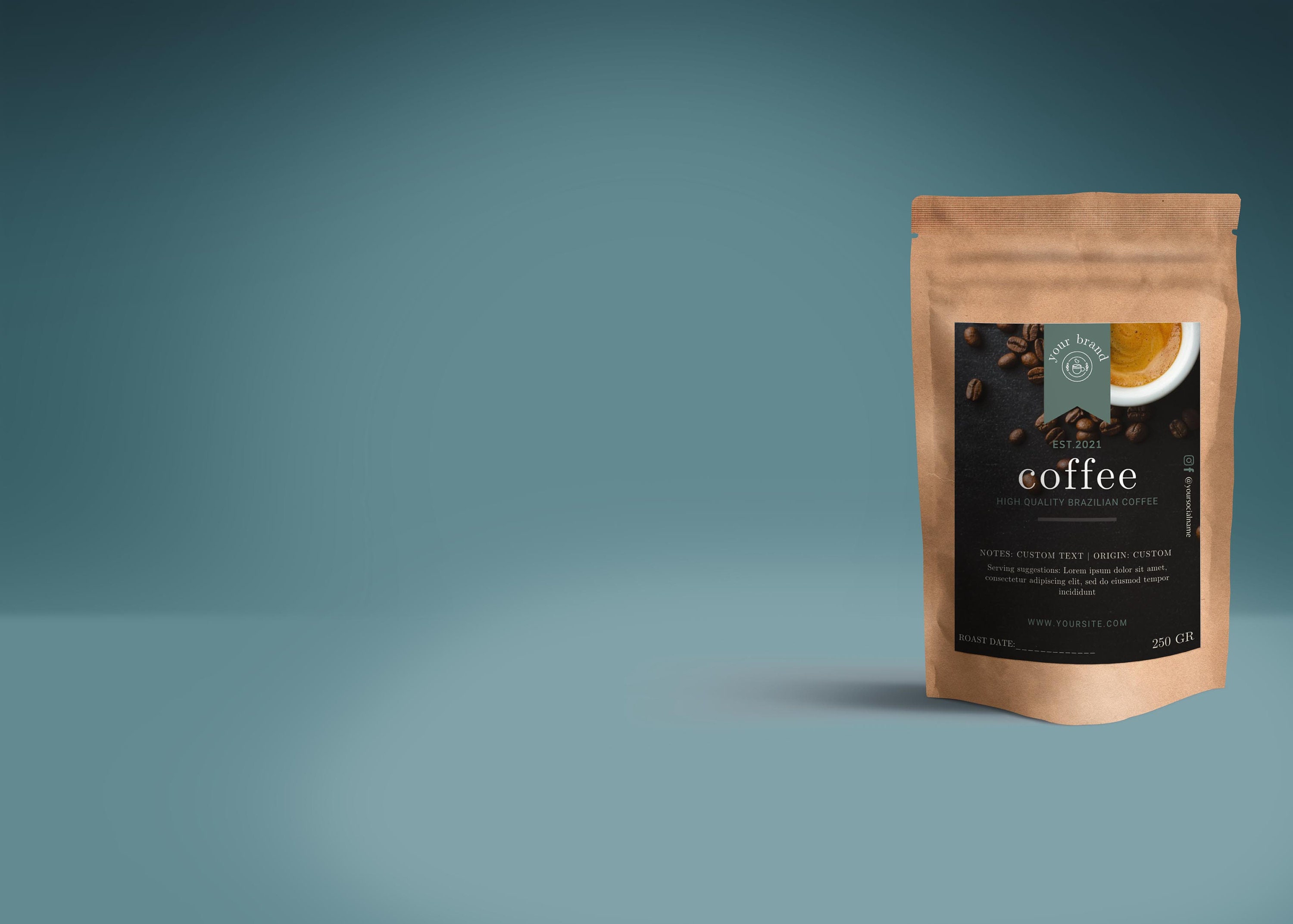 Printable Coffee Bag Label Template, Editable Coffee Packaging Canva ...