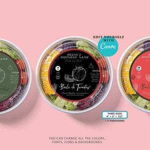 Personalized Fresh Food Salad Label Template.printable Organic Product ...