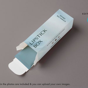 Editable Lipstick or Lip Balm Box for Canva.custom Beauty Product ...