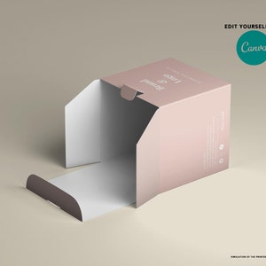 Editable Candle Box Template for Canva.custom Product Box Package ...