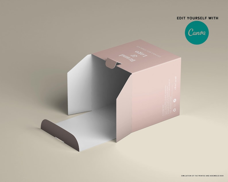 Editable Candle Box Template for Canva.custom Product Box Package ...