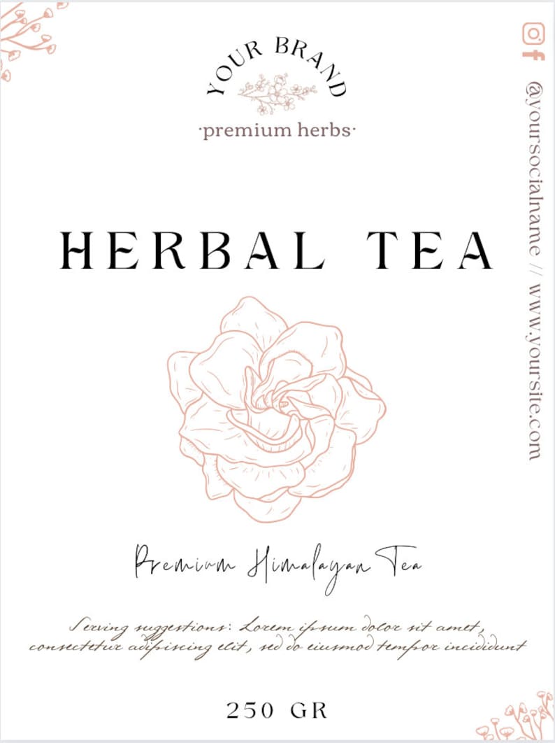 Custom Editable Tea Blend Packaging Label for Tea Bag or - Etsy