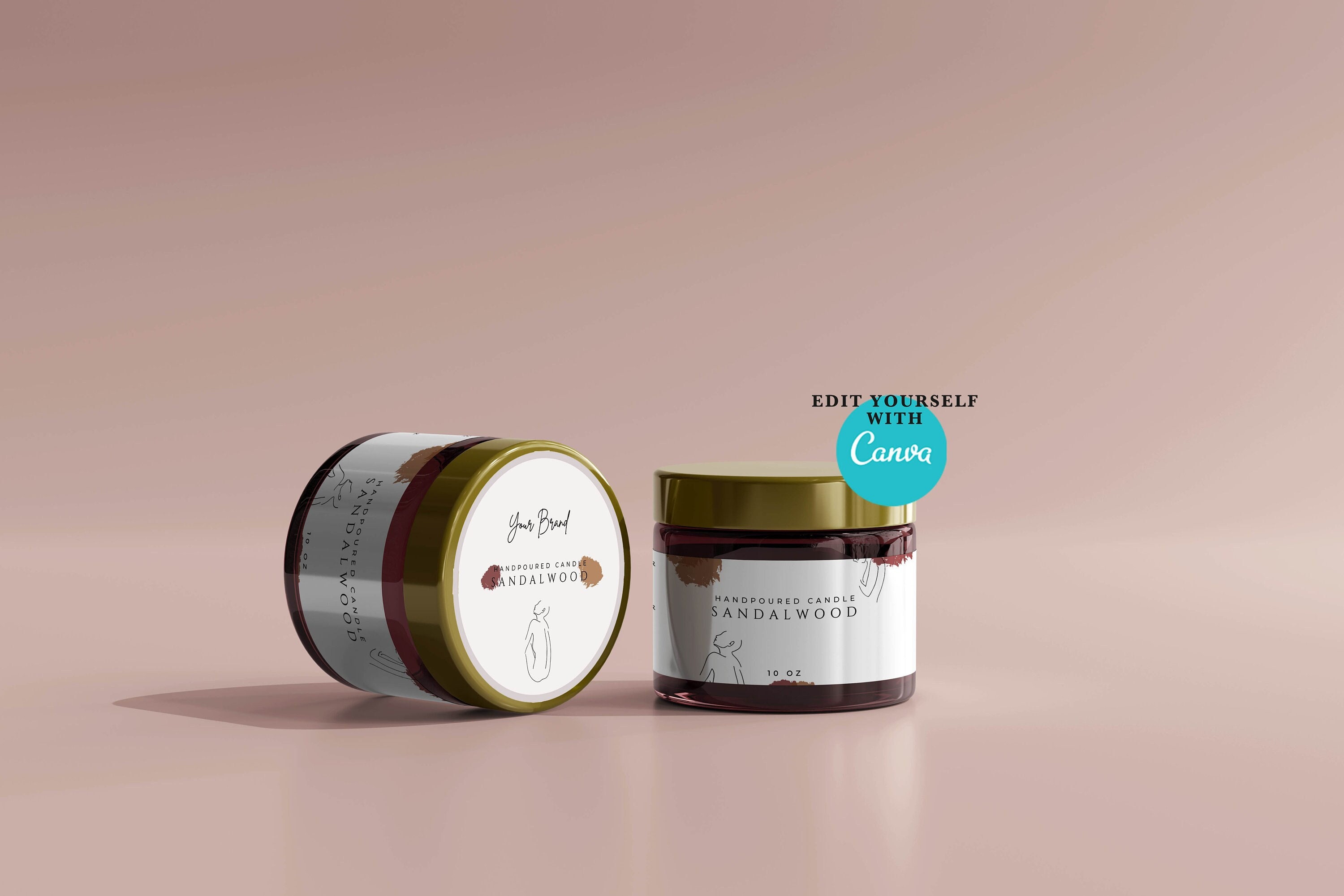 Custom Cream Jar Label Editable With Canva.printable Wrap Around Label ...